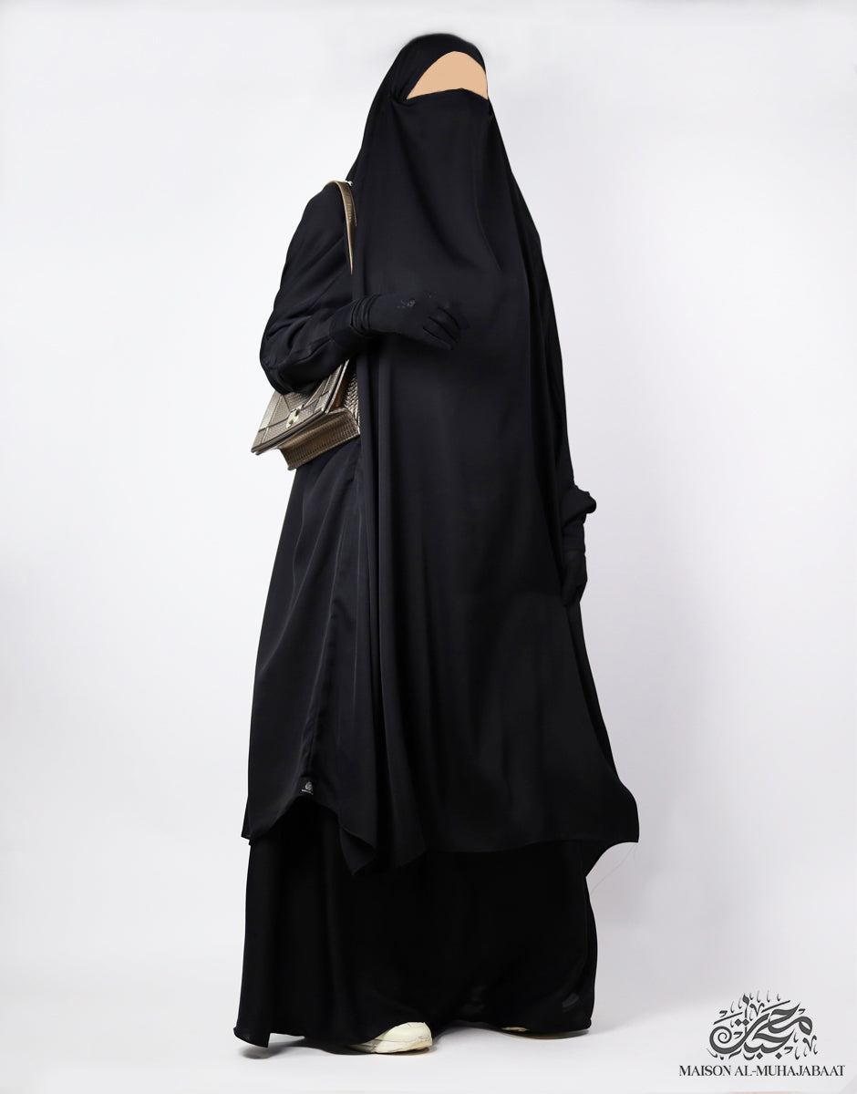 Two Piece Jilbab Haadiya with Snap Buttons - Black – Maison Al-Muhajabaat